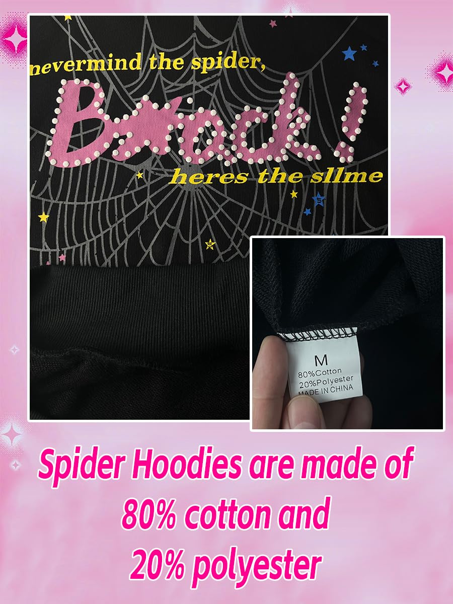Hip Hop Spider Hoodies Set Y2k Hoodie Tracksuit Pullover Sweatshirt for Women Men Matching Hoodies for Couples