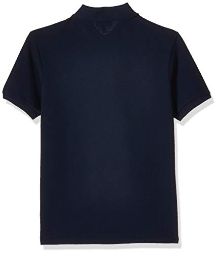 Lacoste Unisex-Child Short Sleeve Classic Pique Polo, Navy Blue, 10