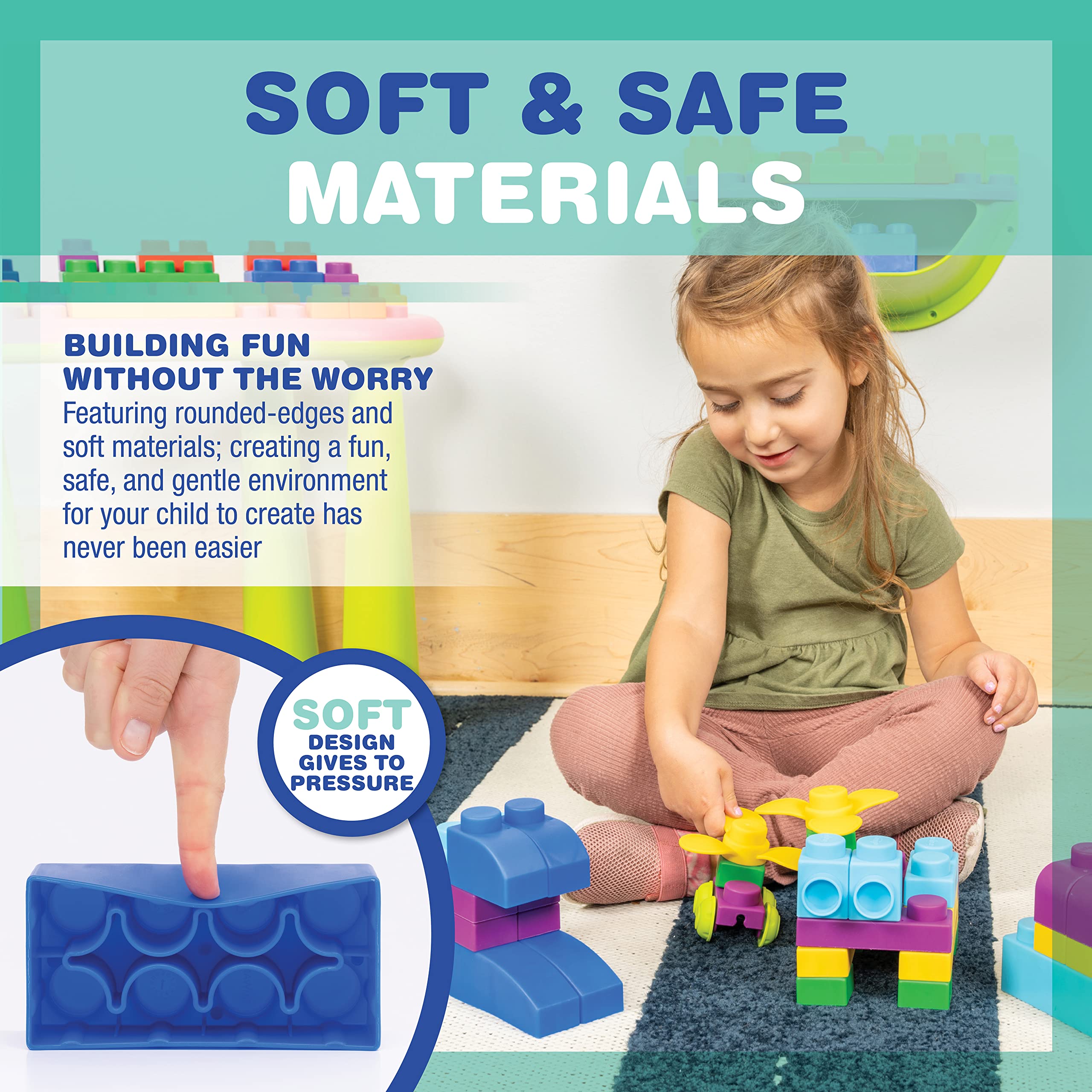 UNiPLAY Plus Soft Building Blocks β Creativity Toy, Educational Play, Cognitive Development, Early Learning Stacking Blocks for Infants and Toddlers, Primary (80-Piece Set)