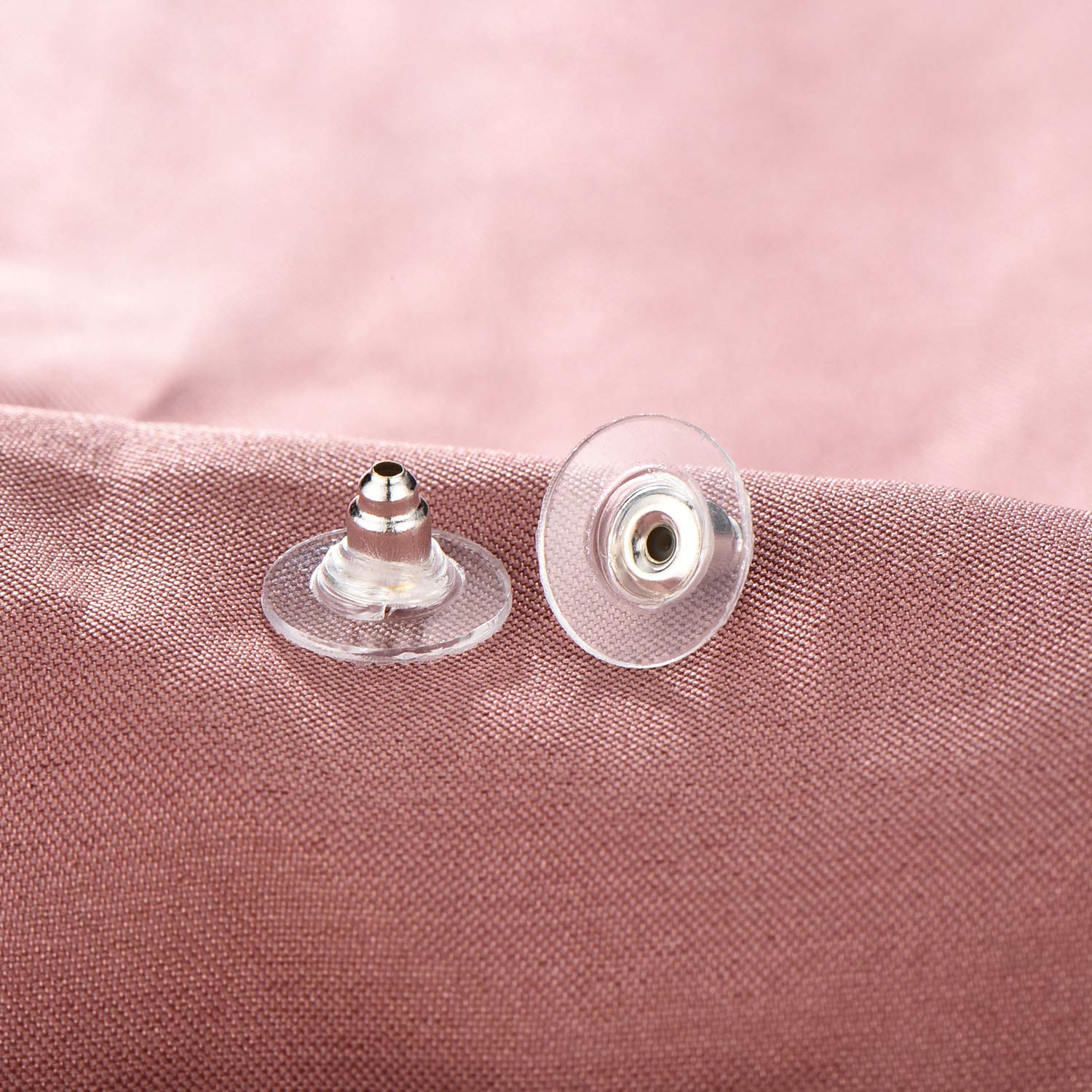 200 Pcs Earring Backs for Droopy Ears Backs Replacements Earring Backs for Heavy Bullet Clutch(Silver)