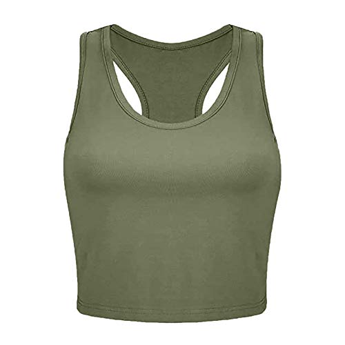 Aniywn Sleeveless Workout Tops for Women Racerback Cropped Tank Top Slim Fitted Exercise Yoga T-Shirts Gym Running Shirts