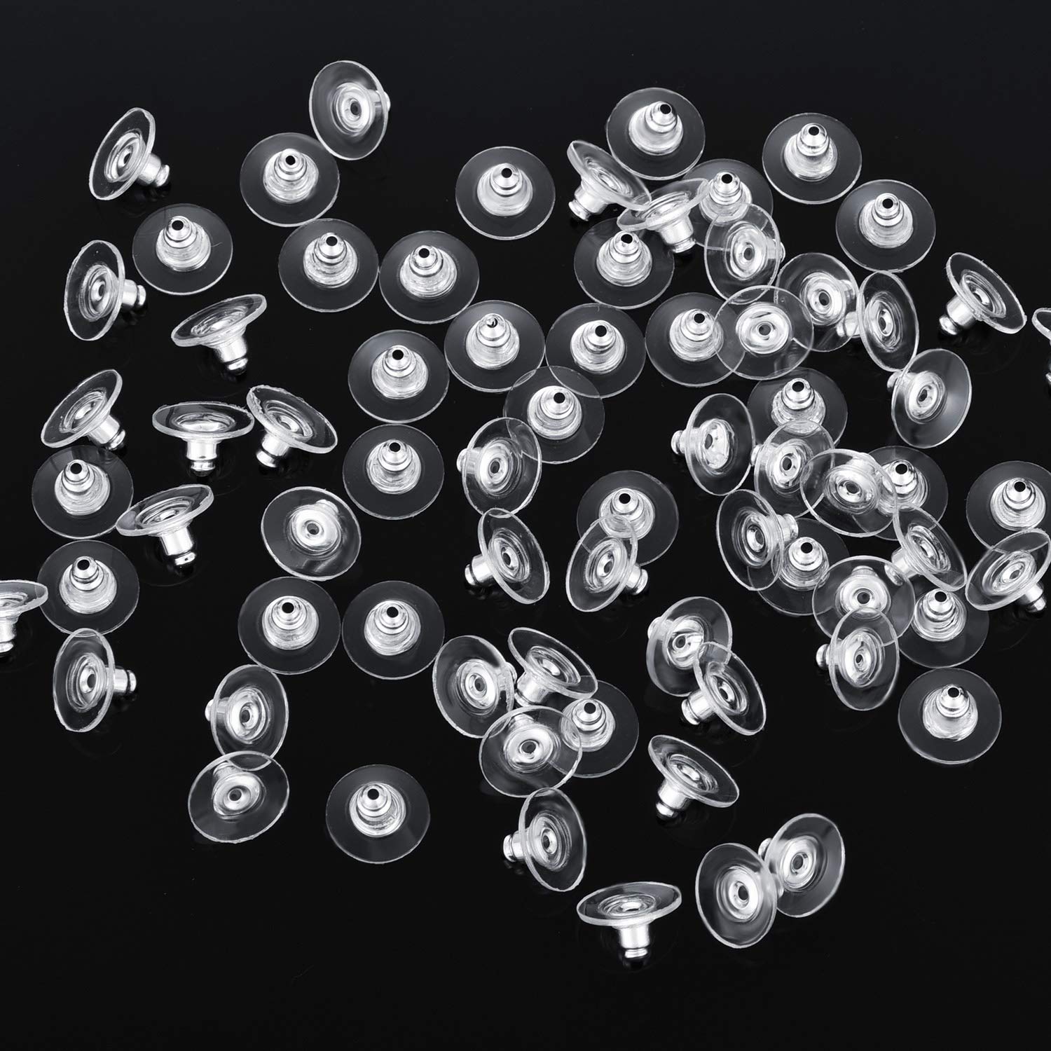 200 Pcs Earring Backs for Droopy Ears Backs Replacements Earring Backs for Heavy Bullet Clutch(Silver)