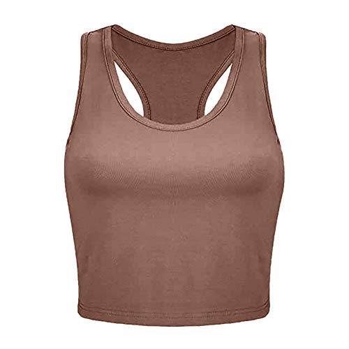 Aniywn Sleeveless Workout Tops for Women Racerback Cropped Tank Top Slim Fitted Exercise Yoga T-Shirts Gym Running Shirts