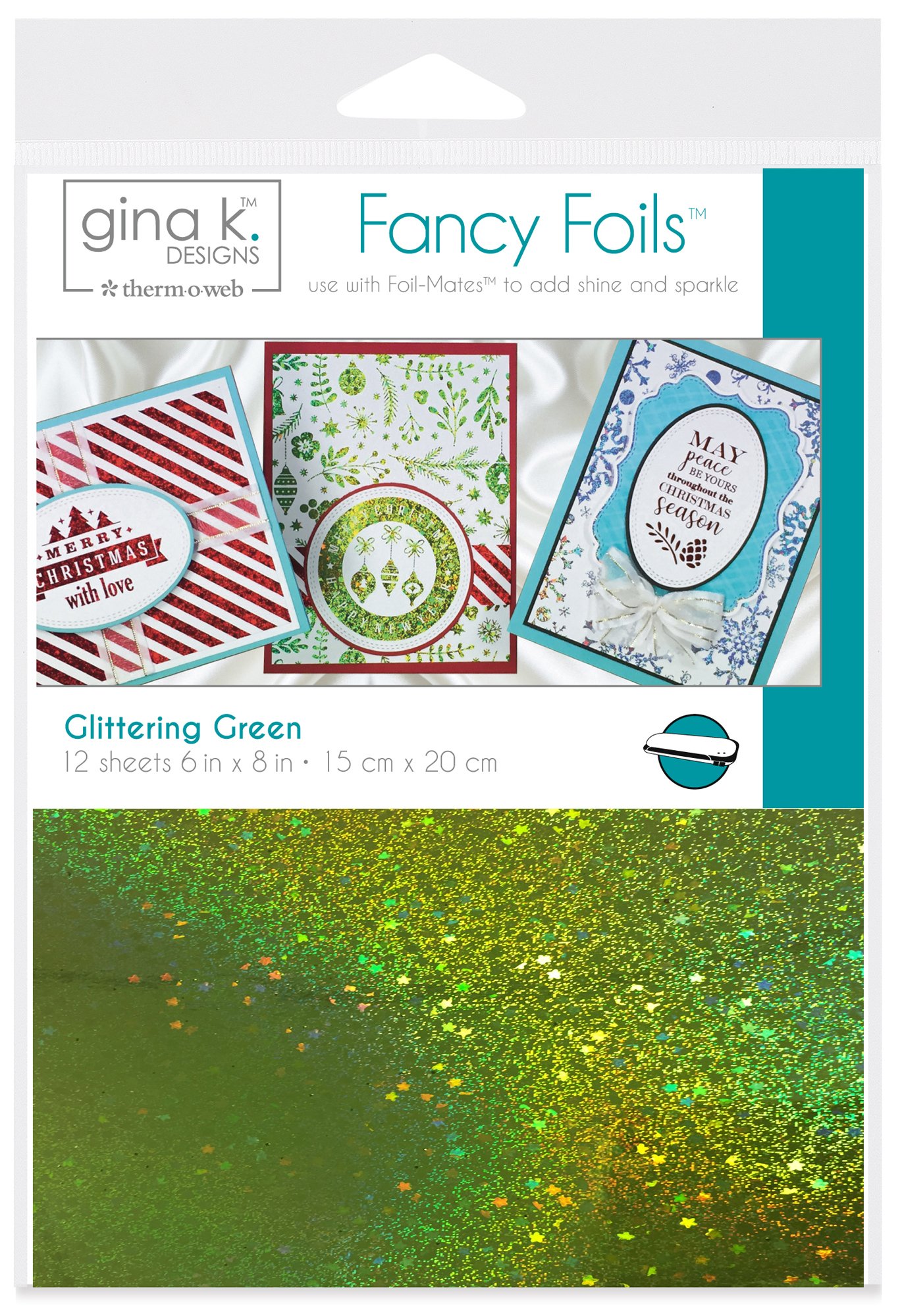 Gina K. Designs for Therm O Web Fancy Foils, 6" x 8" Sheets, Glittering Green