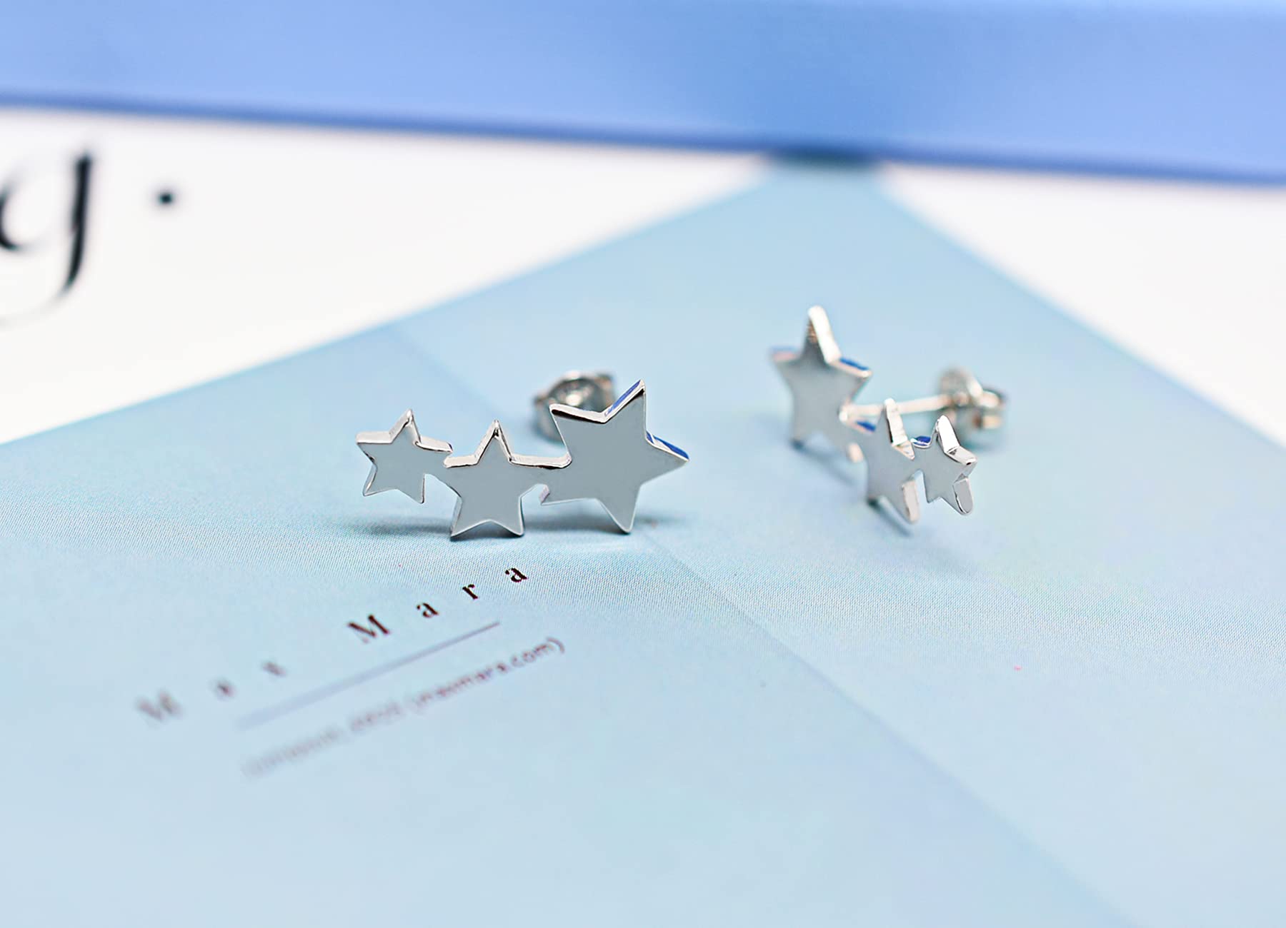 Sterling Silver Star Stud Hypoallergenic Stars Post Earrings for Girls Teens Women