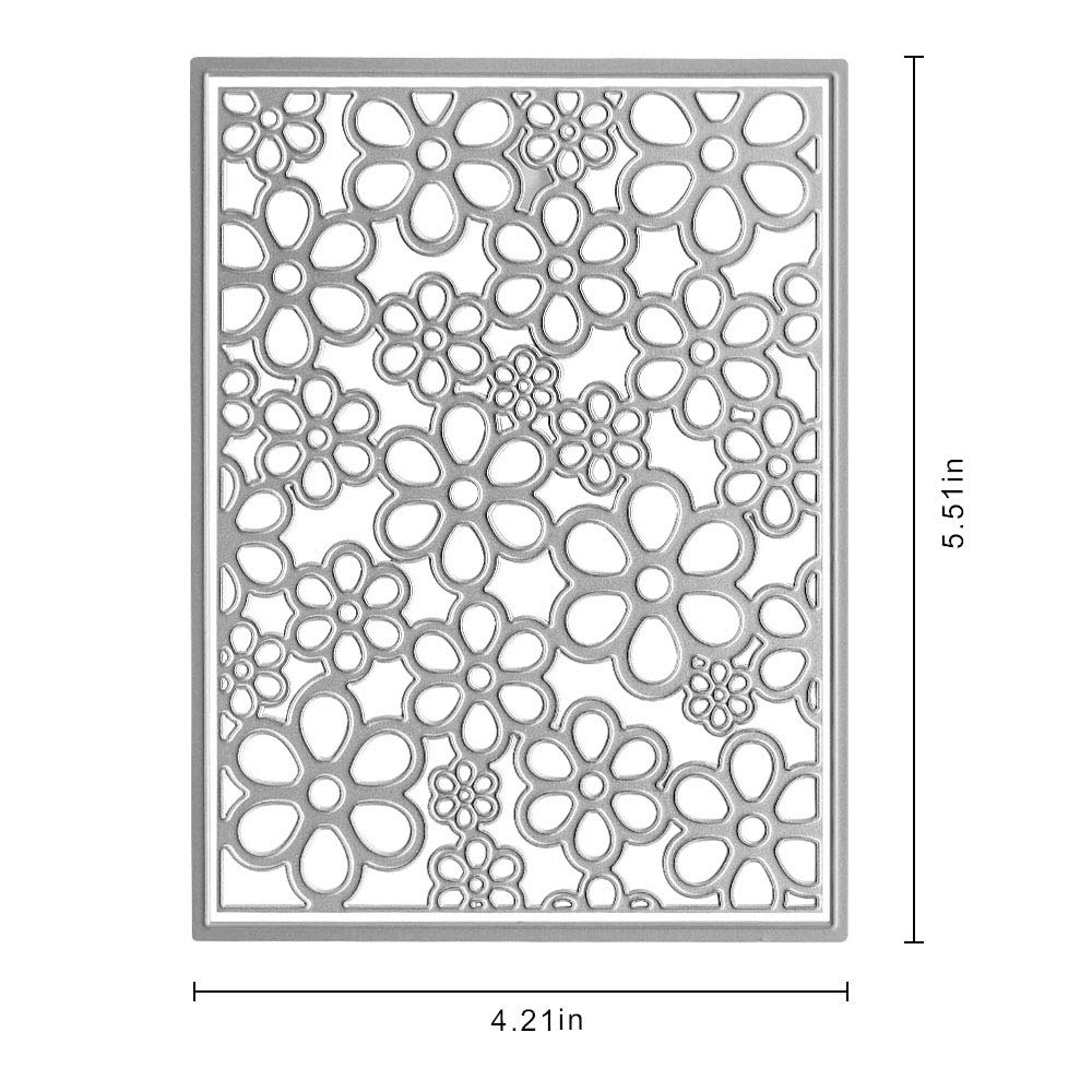 Small Flower Frame Background Cutting Dies Stencil Metal Template Molds, Embossing Tool Flower Die Cuts for Card Making Album Paper Scrapbooking DIY Décor Dies Craft