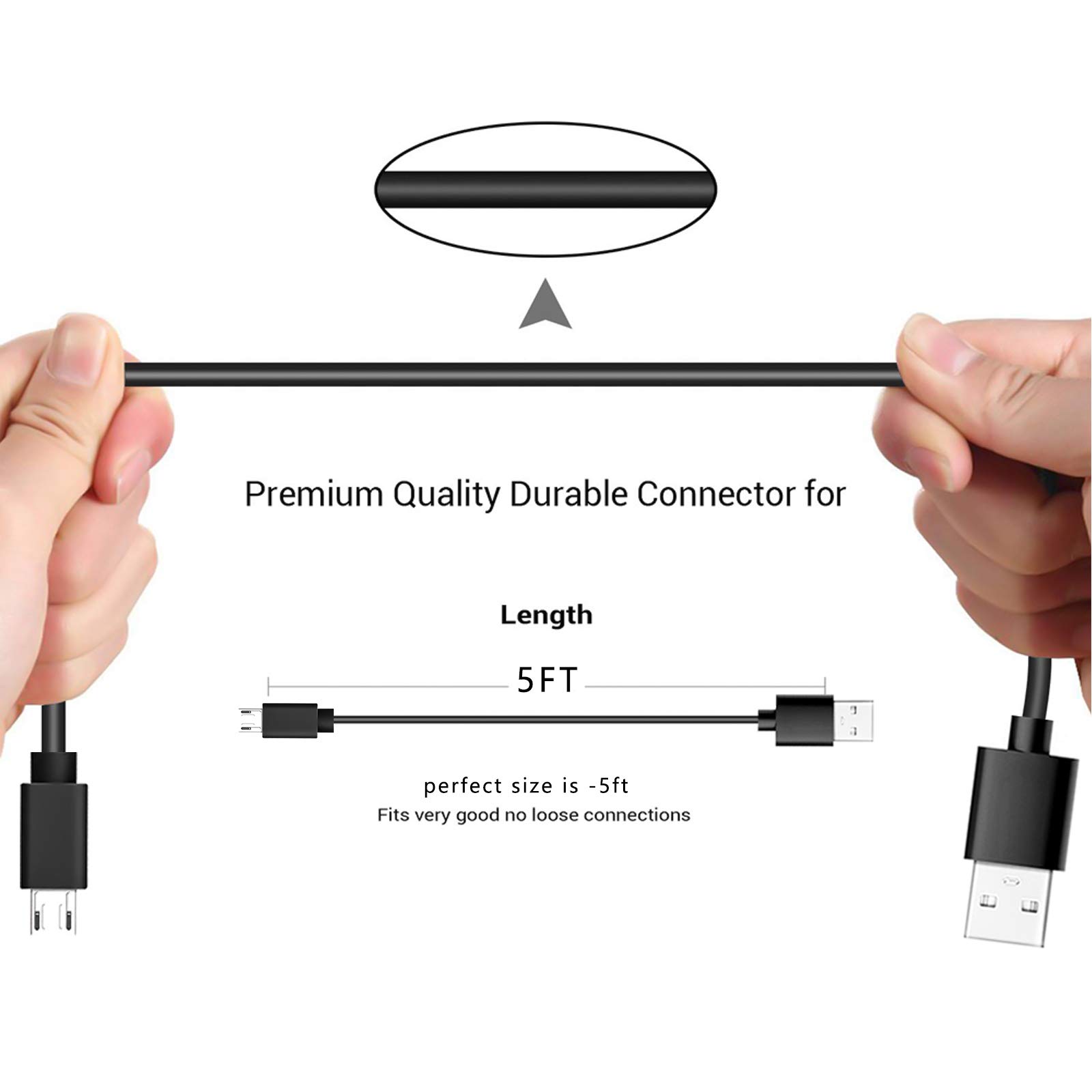 Mirco USB Charger Charging Cable Power Cord Fit for OneTouch Verio Flex, Dexcom G4 G5 G6, SteelSeries Arctis 7(2019 Edition),Arctis 7P, Arctis 9 Arctis 9X, Arctis 3,Arctis 1,Arctis Pro Gaming Headsets