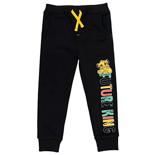 Disney Lion King Simba Pumbaa Timon Toddler Boys Fleece 2 Pack Pants Black/Grey 4T