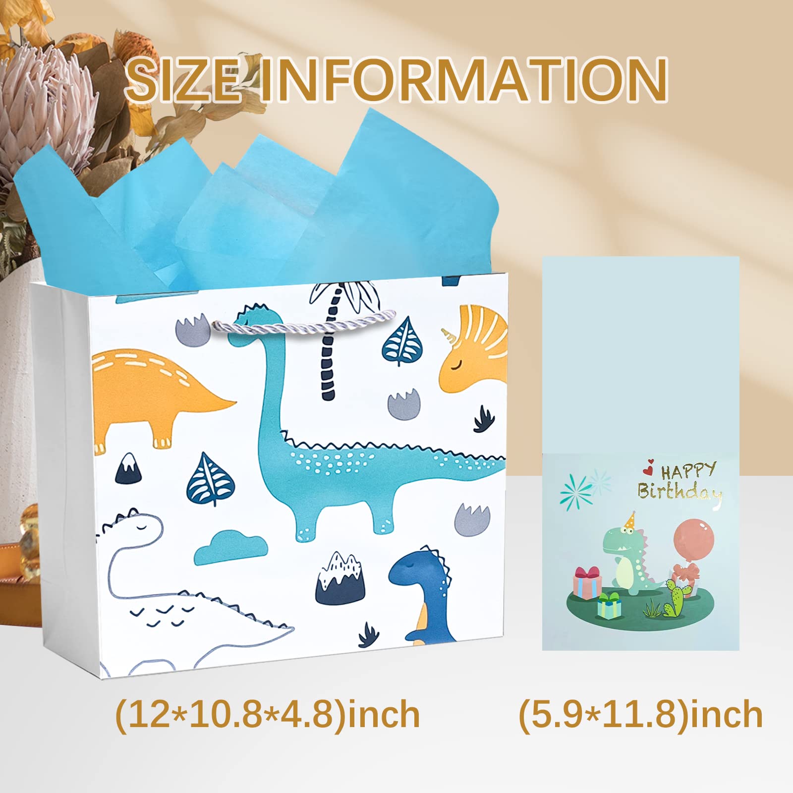 Colodeol 12" Large Happy Birthday Gift Bags