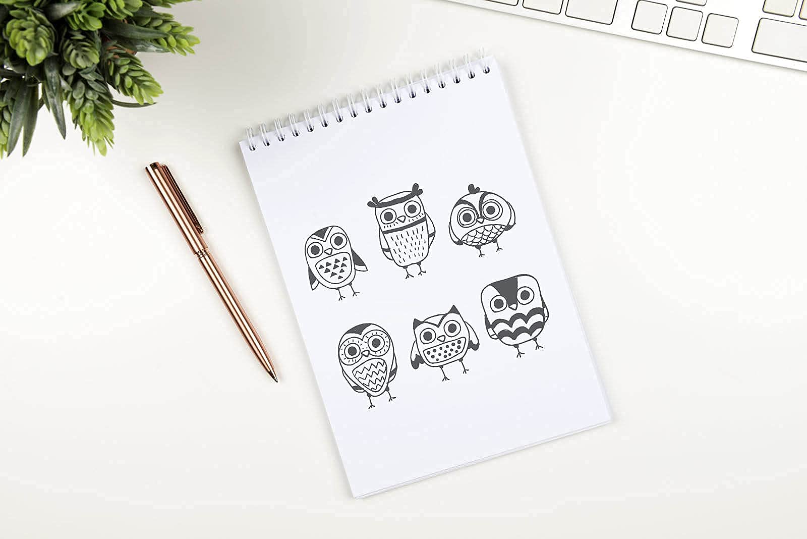 6pcs Cute Owls Clear Stamps Silicone Stamp Cards with Sentiments, Fall Owl Letters Pattern Clear Stamps for Holiday Card Making Decoration and DIY Scrapbooking Album DIY Crafts