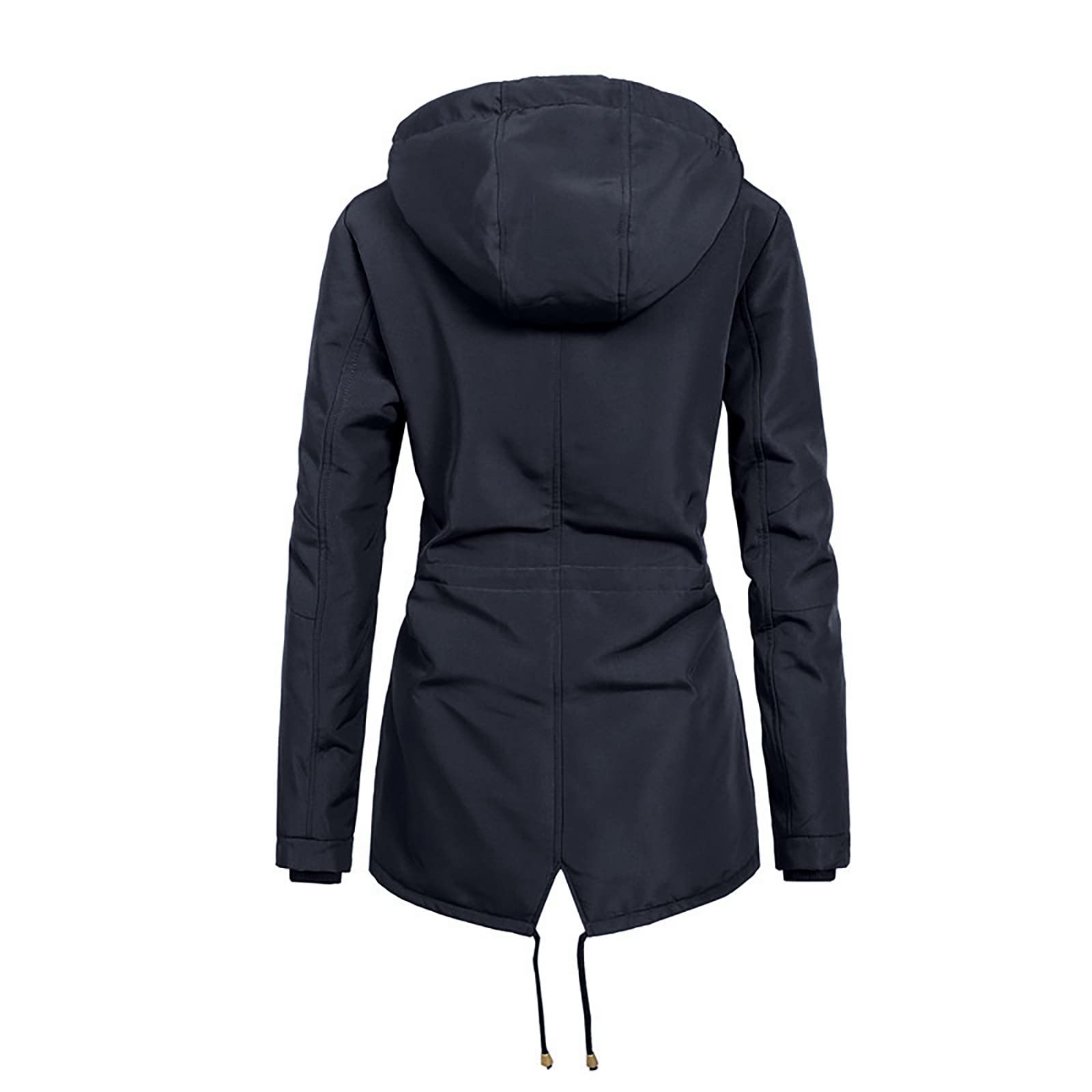 luwita Army Green Jacket Women Women's Winter Jackets Coats Thick Lined Warm Overcoat Long Sleeve Hooded Puffer Down Zip Up Button Overcoat Zip Up Hoodie Y2K