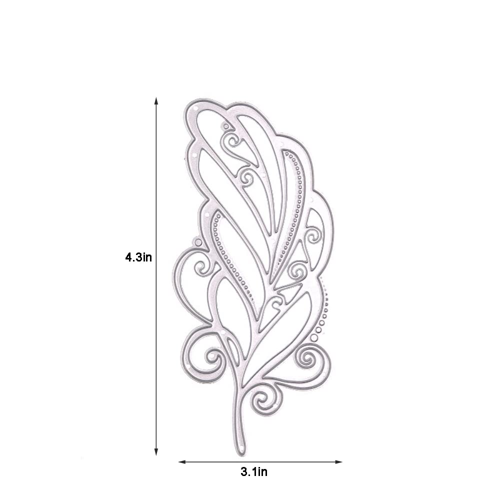 LZBRDY Floral Feather Embossing Metal Cutting Dies for Card Making Scrapbooking Birthday Thanksgiving Christmas Craft Die Cuts Stencil