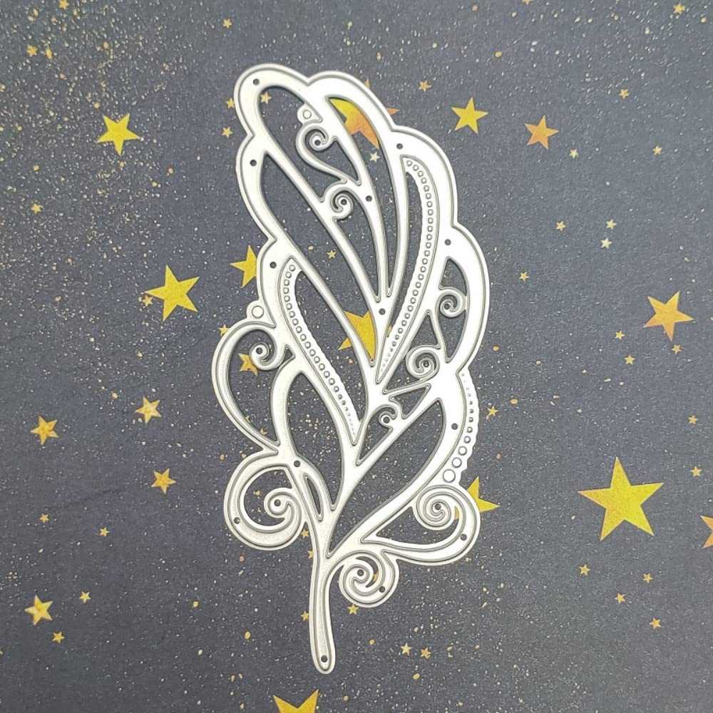 LZBRDY Floral Feather Embossing Metal Cutting Dies for Card Making Scrapbooking Birthday Thanksgiving Christmas Craft Die Cuts Stencil