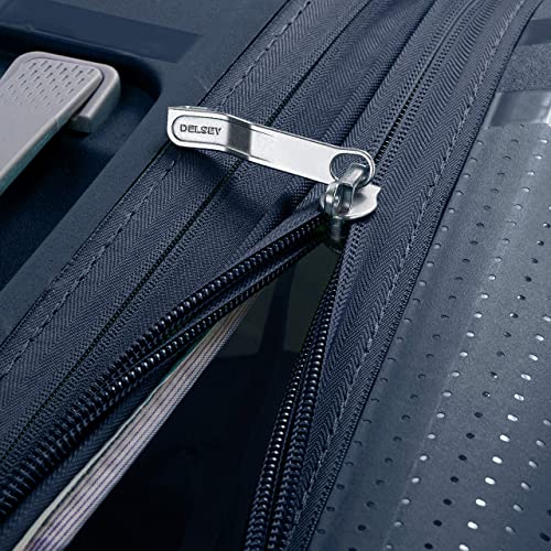 DELSEY PARIS Clavel Hardside Expandable Luggage with Spinner Wheels, Blue Jean, Checked-Medium 25 Inch