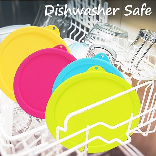 LUVCOSY 1 Cup 2 Cup Round Silicone Replacement Lids for Pyrex 7202-PC, 7200-PC Glass Bowls, 8 Pack, Microwave & Dishwasher & Freezer Safe (Container not Included)