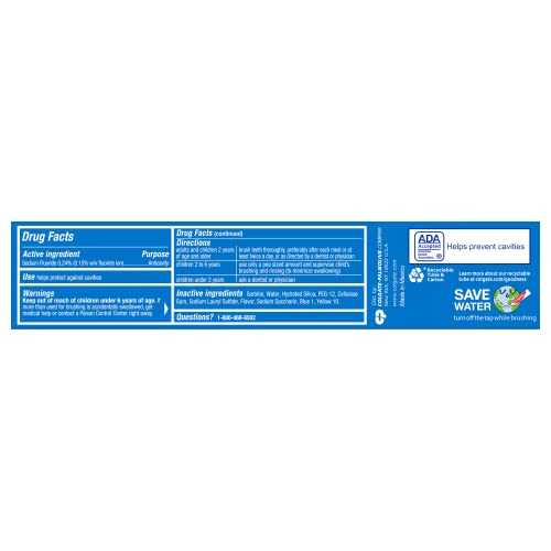 Colgate Kids Toothpaste with Fluoride, Anticavity & Cavity Protection Toothpaste, For Ages 2+, Mild Bubble Fruit Flavor, 4.6 Ounce