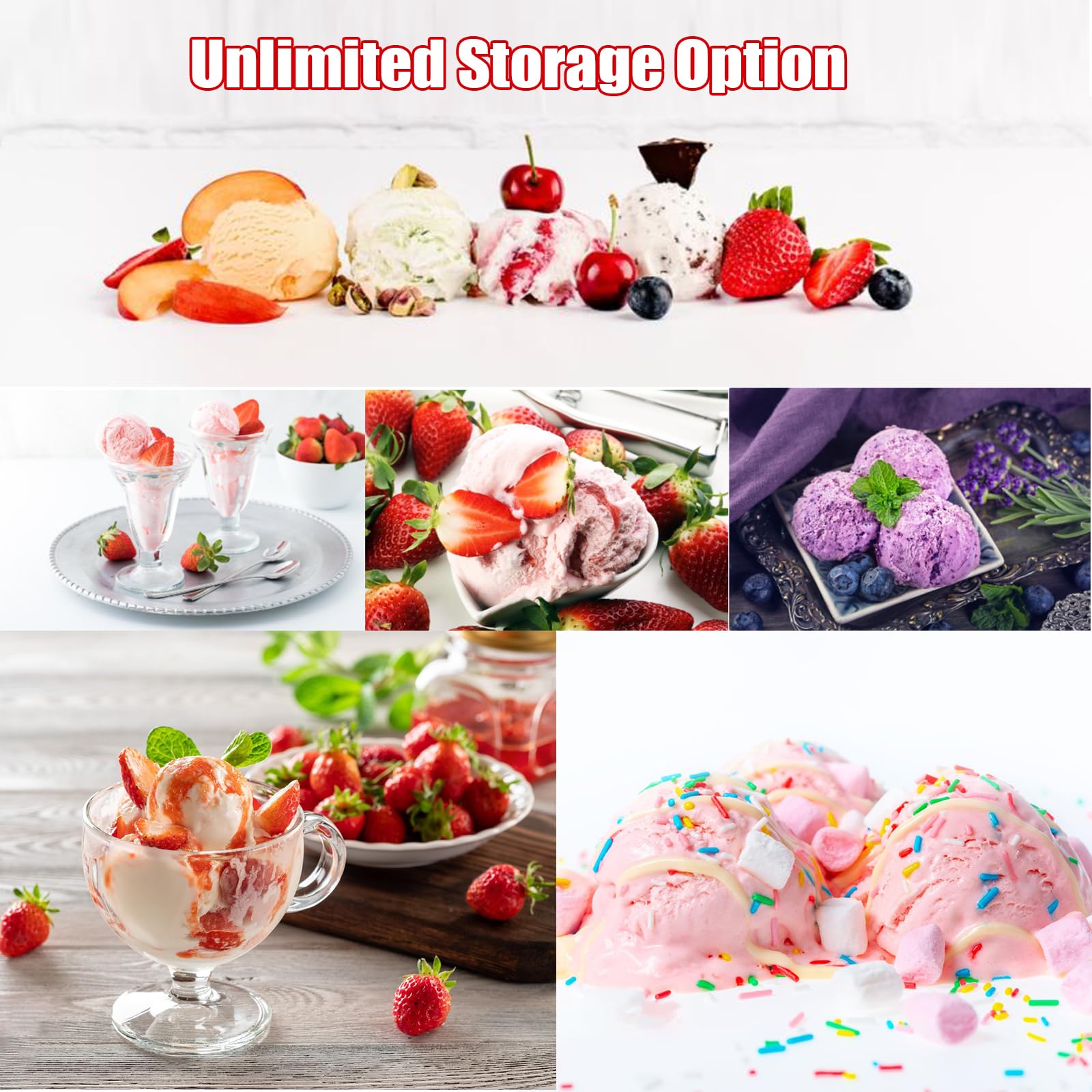 lelinker for Ninja Creami Ice Cream Maker Pints, Compatible with Ninja Creami Pints and Lids 4 Pack, [with 4 Pack Ice Cream Scoop] Compatible with nNC301,NC300,NC299AMZ Series Ice Cream Maker