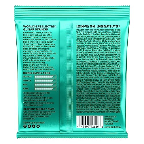 Ernie Ball Not Even Slinky Nickel Wound Electric Guitar Strings, 12-56 Gauge (P02626)