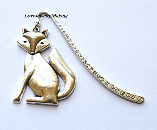 Fox Bookmark, Silver Bookmark,Metal Bookmark, Bookmarker, Planner Bookmark, Charm Bookmark, Fox Pendant, Gift for Her