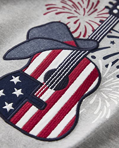 Gymboree Boys and Toddler Embroidered Graphic Short Sleeve T-Shirts Shirt, Guitar Fireworks, 8 US
