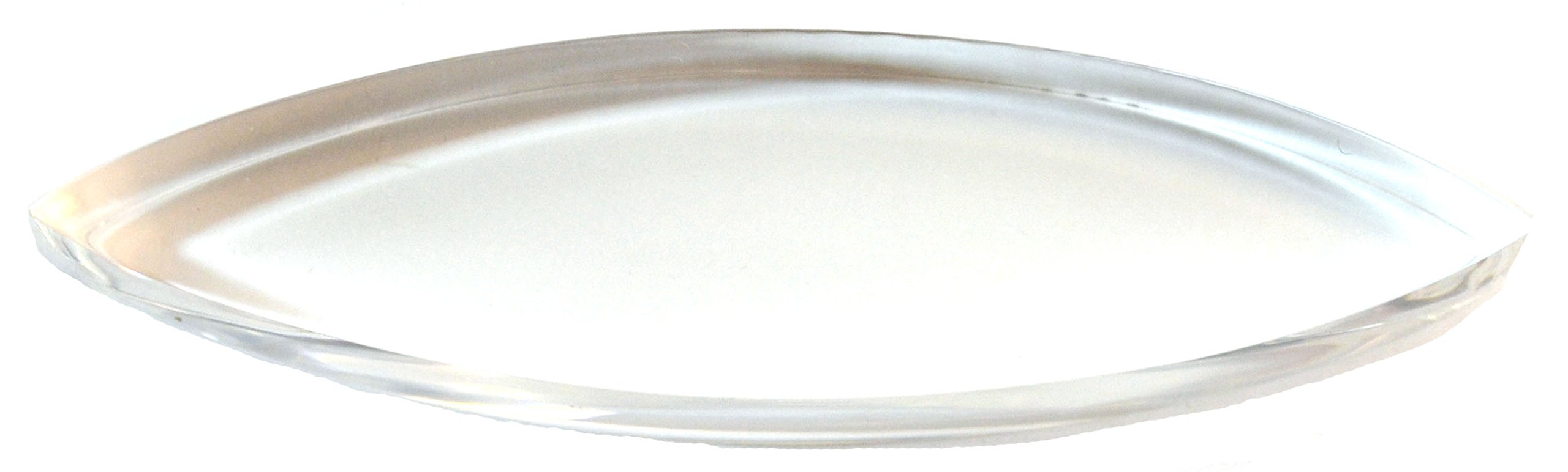 Eisco Labs Double Convex Acrylic Lens; 89mm Length, 20cm Focal Length - Clear Face & Frosted Face