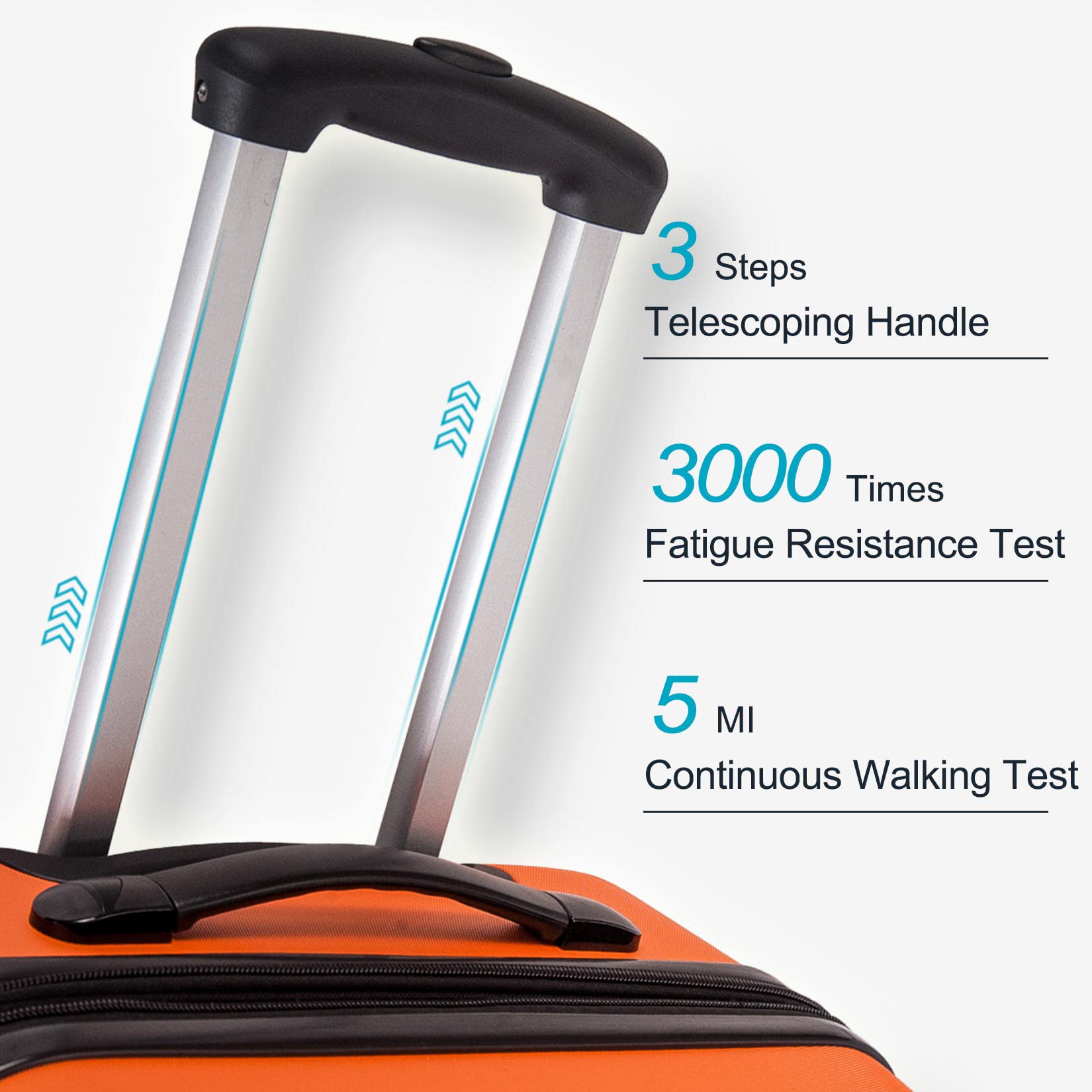 Merax Luggage Sets 3 Piece Suitcase Set 20/24/30,Carry on Luggage Airline Approved,Hard Case with Spinner Wheels,Orange