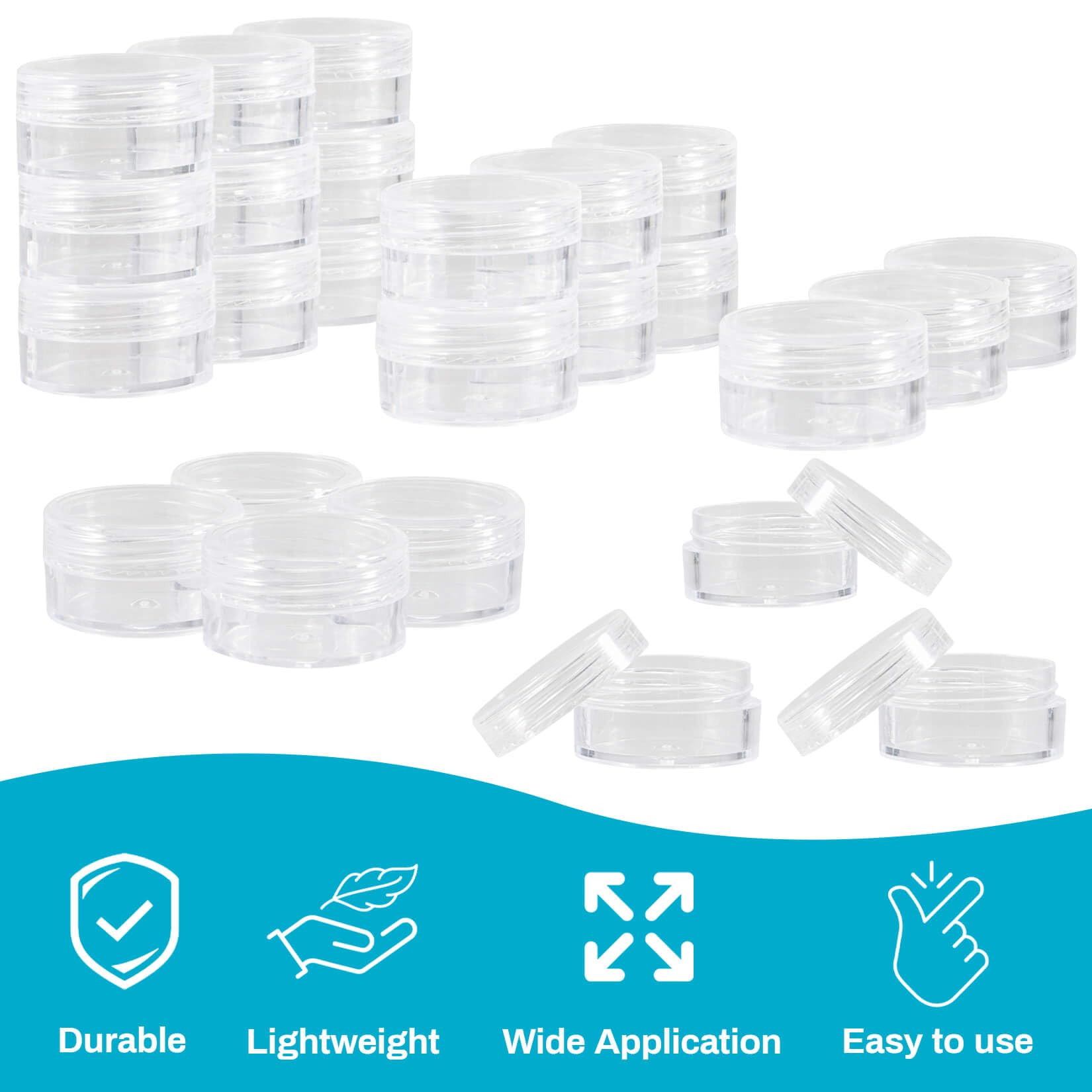 MAQIHAN 60Pcs Sample Containers - Sample Jars Tiny Container Mini Sample Jars with Lids Small 5g/5ml Cosmetic Containers Empty Tiny Jars with Lids for Cosmetics,Lotion,Cream,Powder