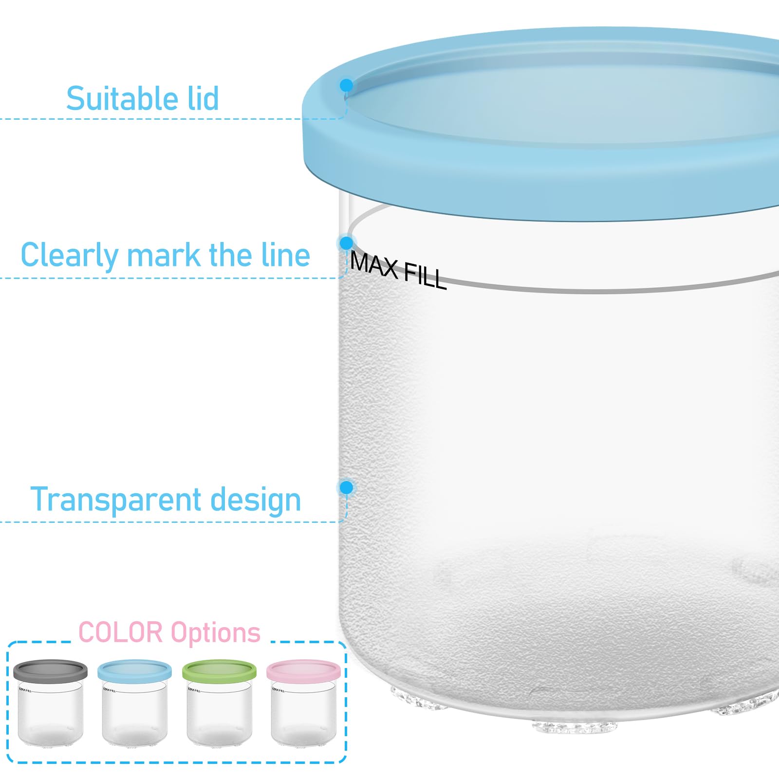Ice Cream Pint Container and Lid,16oz Cups Compatible with NC301 NC300 NC299AMZ Series Ice Cream Maker,1 Pint Each,Replacement for Ninja Creami Pint,Dishwasher Safe & BPA-Free, 1 PCS Green