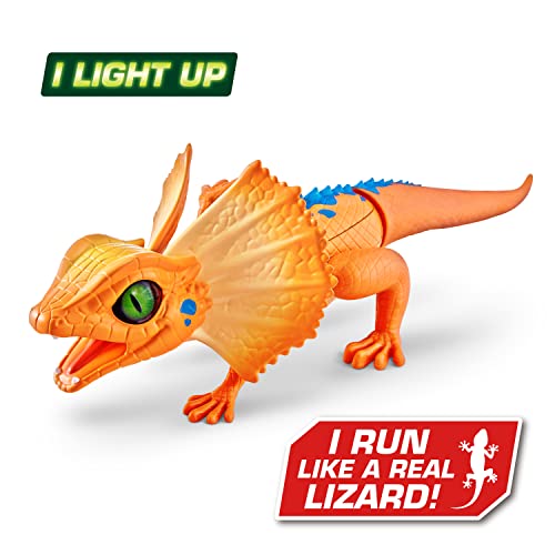 Robo Alive Lurking Lizard Series 3 Orange by ZURU Battery-Powered Robotic Light Up Interactive Electronic Reptile Toy That Moves (Orange)
