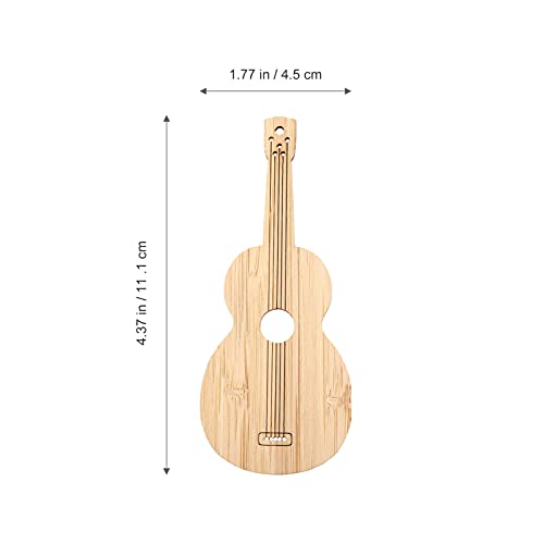 NUOBESTY 6pcs Blank Bookmarks with Hole Cello Shape Bamboo Cutouts Unfinished Vintage Bookmarks for DIY Bookmarks Tag