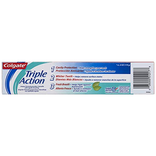 Colgate Triple Action Toothpaste, Mint - 8.0 Ounce (3 Pack)