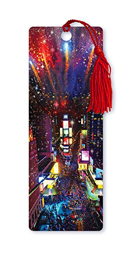 Dimension 9 3D Lenticular Bookmark with Tassel, Times Square Christmas, Winter in New York City Series (LBM084)