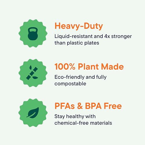 [Bulk - 200-Count] 100% Compostable to Go Containers 8x8" 3-Compartment Clamshell Take Out Food Container with Hinged Lid - Disposable Togo Plates - Eco-Friendly Takeout Box Made of Sugar Cane Bagasse