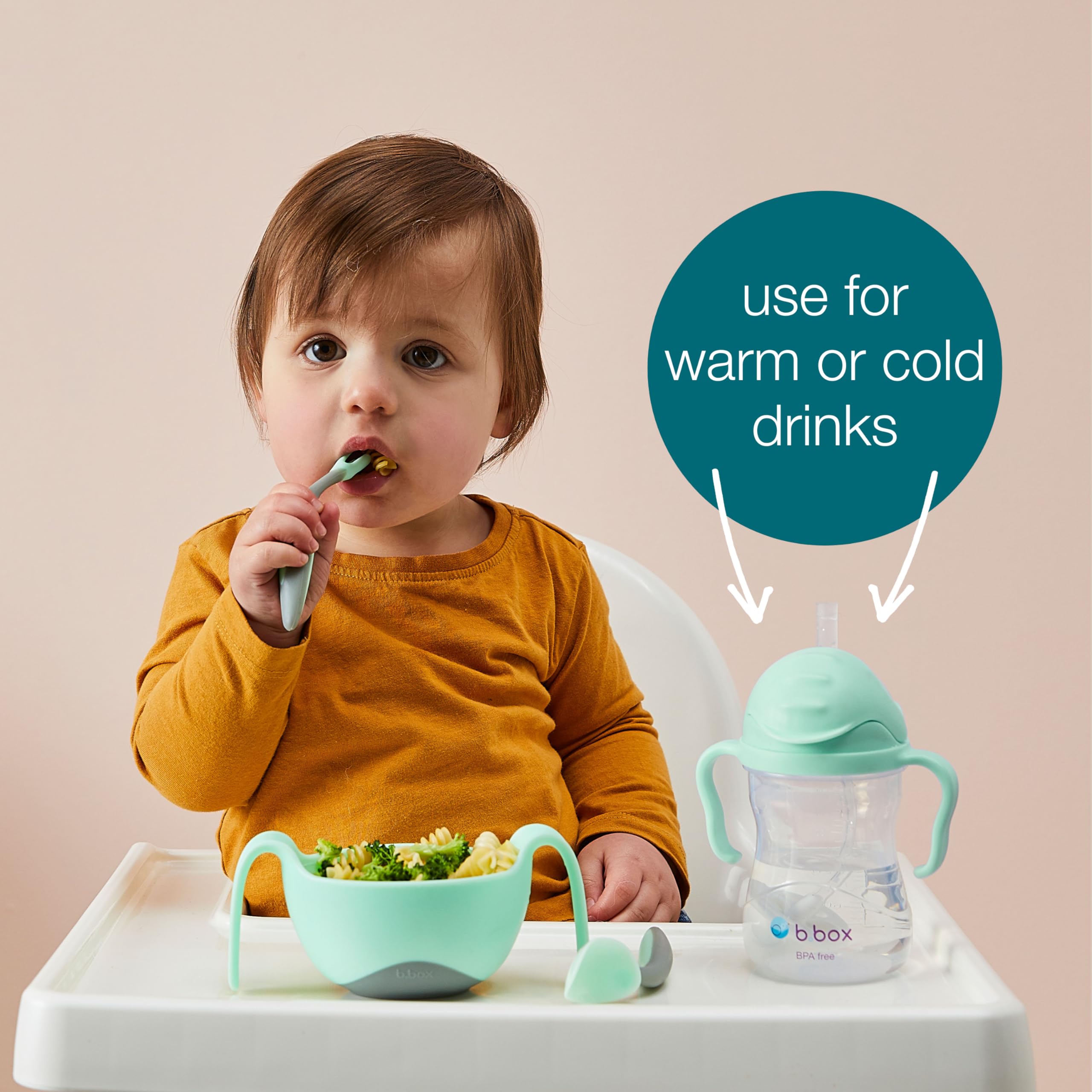 box Sippy Cup with Weighted Straw. Drink from any Angle, Leak Proof, Spill Proof, Easy Grip. BPA Free. For Babies 6m+ to Toddlers (Apple, 8oz)