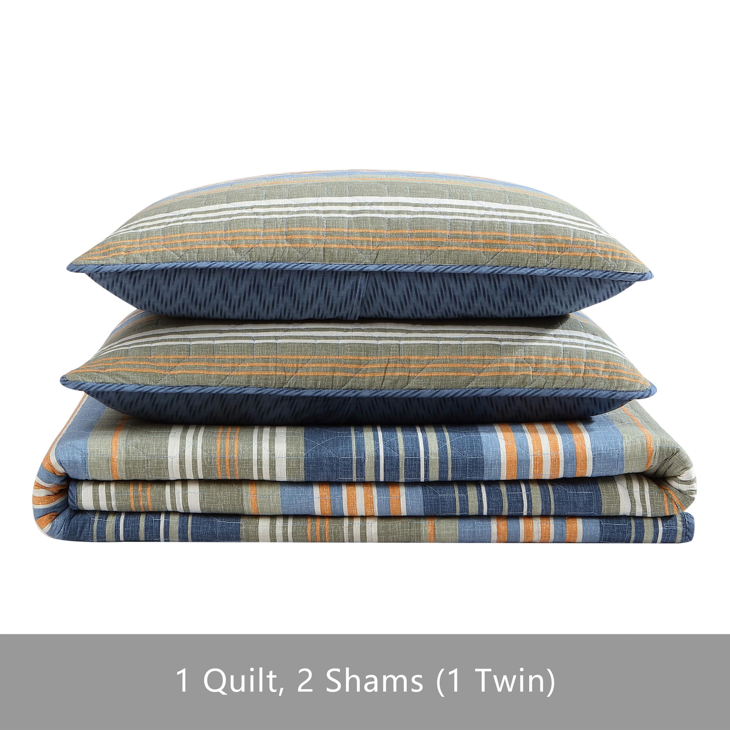 Eddie Bauer - Queen Quilt Set, Reversible Cotton Bedding with Matching Shams, Home Decor for All Seasons (Yakima Green, Queen)