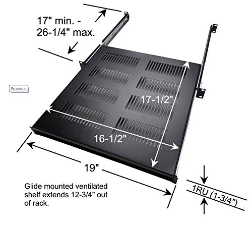 Star Case 1U Pullout Ventilated Rack Mount Shelf - (RFSHELF17SLV)