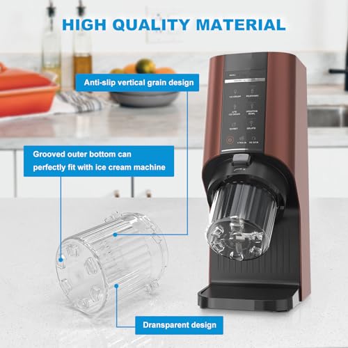 CUTIECLUB 4 Ice Cream Pint Containers and Lids for Ninja CREAMi Breeze NC100 & NC200 Series CREAMi Ice Cream Makers, and Stainless Steel Ice Cream Scooper with Trigger Release Set
