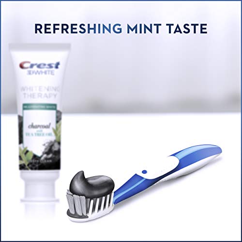 Crest Charcoal 3D White Toothpaste, Whitening Therapy, with Tea Tree Oil, Refreshing Mint Flavor, 4.1 oz, Pack of 3