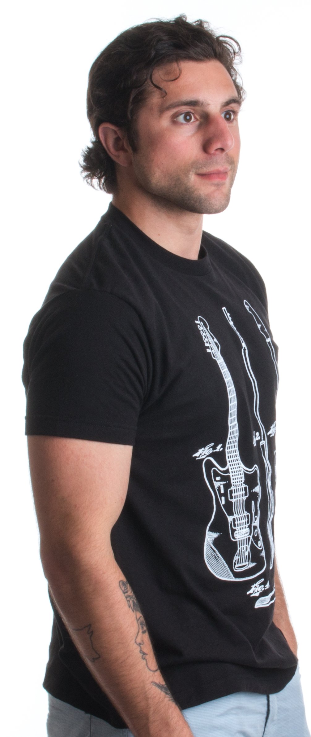 1959 Electric Guitar Patent Drawing | Music History Guitar Player Unisex T-Shirt-(Adult,XL) Black