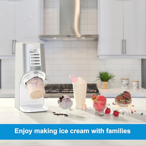CUTIECLUB 4 Ice Cream Pint Containers and Lids for Ninja CREAMi Breeze NC100 & NC200 Series CREAMi Ice Cream Makers, and Stainless Steel Ice Cream Scooper with Trigger Release Set