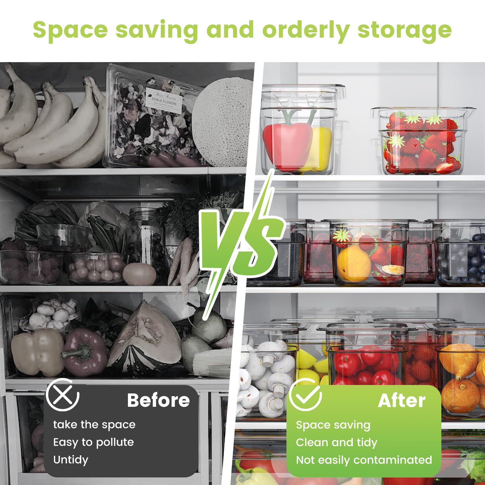 HNEDSEN 12 Pack Plastic Food Pan with Lid 1/6 Size 4 Inch Deep Restaurant Clear Food Storage Containers Polycarbonate Commercial Hotel Pans for Fruits Vegetables Beans Corns (12 PCS, 4'' Deep)