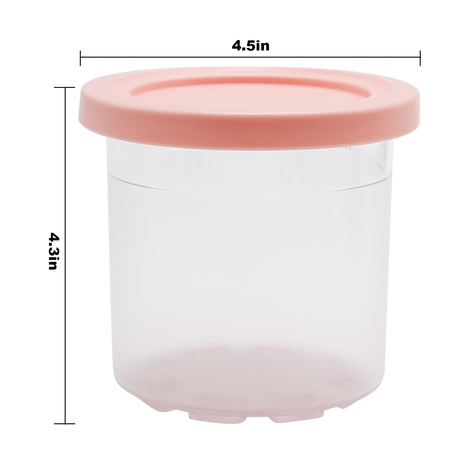 Ice Cream Containers 4 Pack with lid, Compatible with Ninja Creami Cream Makers NC299AMZ & NC300s Series, Reusable, BPA-Free & Dishwasher Safe, Airtight