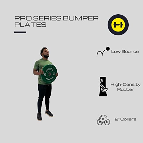 HulkFit Olympic 2-Inch Rubber Bumper Plate with Stainless Steel Insert, Red, 45lb, SINGLE