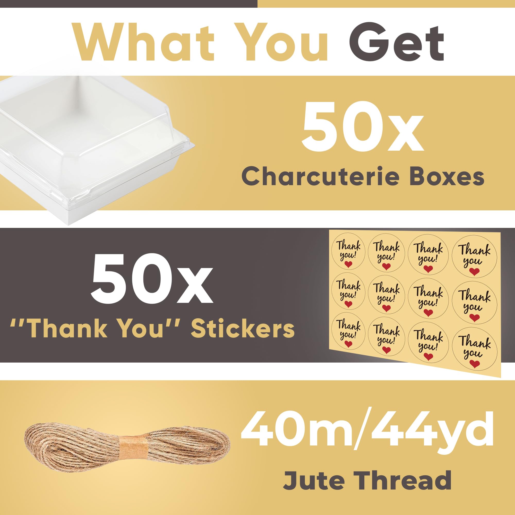 Leafiew 50 Pack Small Charcuterie Boxes with Clear Lids - To Go Paper Mini Charcuterie Box, Disposable Food Containers, 5Inch Dessert Boxes - Sandwich, Cookie, Sushi, Cake Slice, Strawberries (White)