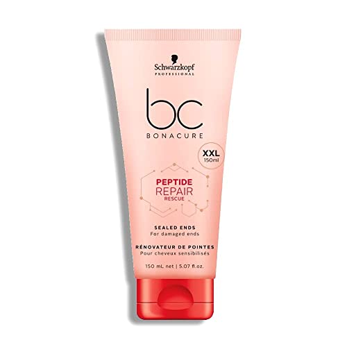 Schwarzkopf BC Bonacure Repair Rescue SEALED ENDS for damaged ends (with Sleek Steel Pin Tail Comb) (5.1 oz / 150ml - XXL bonus size)