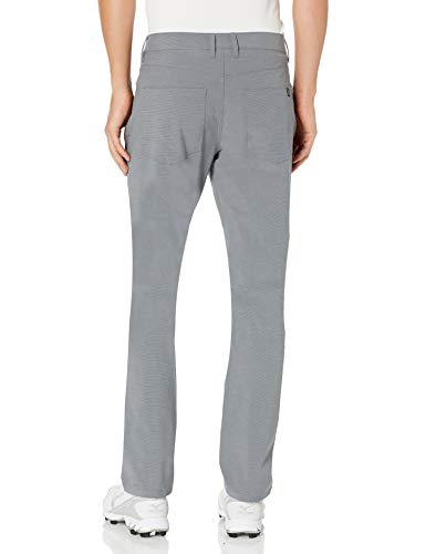 PGA TOUR Men's Flat Front Comfort Stretch 5 Pocket Golf Pant, Dk Grey Heather, 34W x 30L