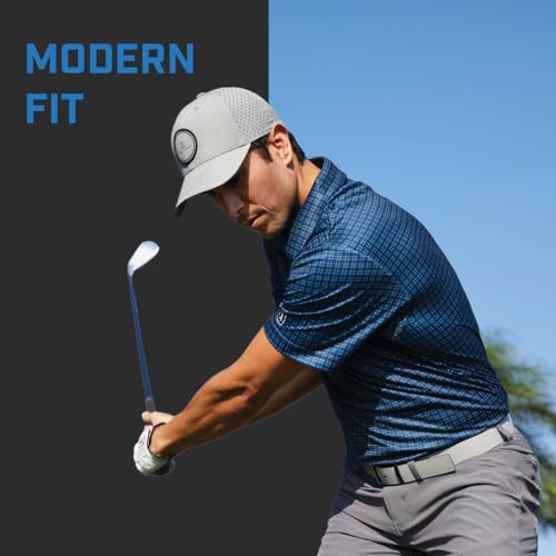 PGA TOUR Men's Flat Front Comfort Stretch 5 Pocket Golf Pant, Dk Grey Heather, 34W x 30L