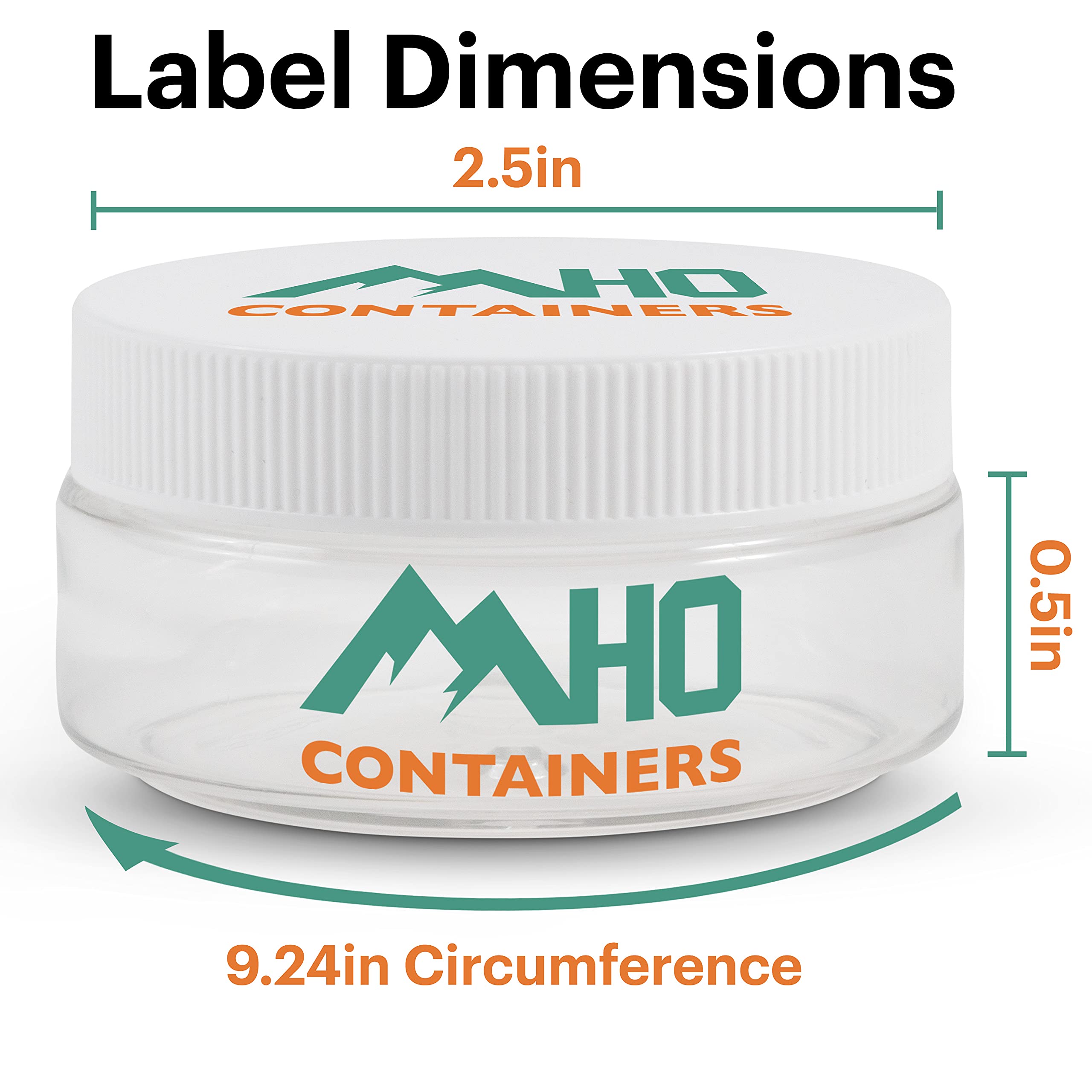 MHO Containers | Clear, Refillable PET Containers, White Screw-On Lid, BPA/Paraben Free - 3.4 fl oz (100mL) โ Set of 12