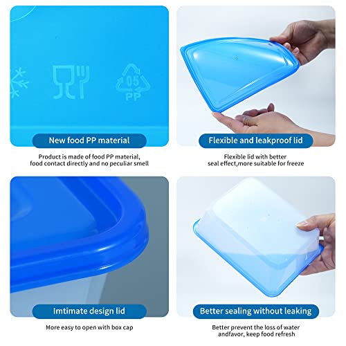 YUESING [30 Pack 70oz Meal Prep Containers Reusable Freezer Food Storage Containers Lunch Salad Plastic Containers with Lids Deli Container Reusable Sets Bento Box Microwaveable & Dishwasher