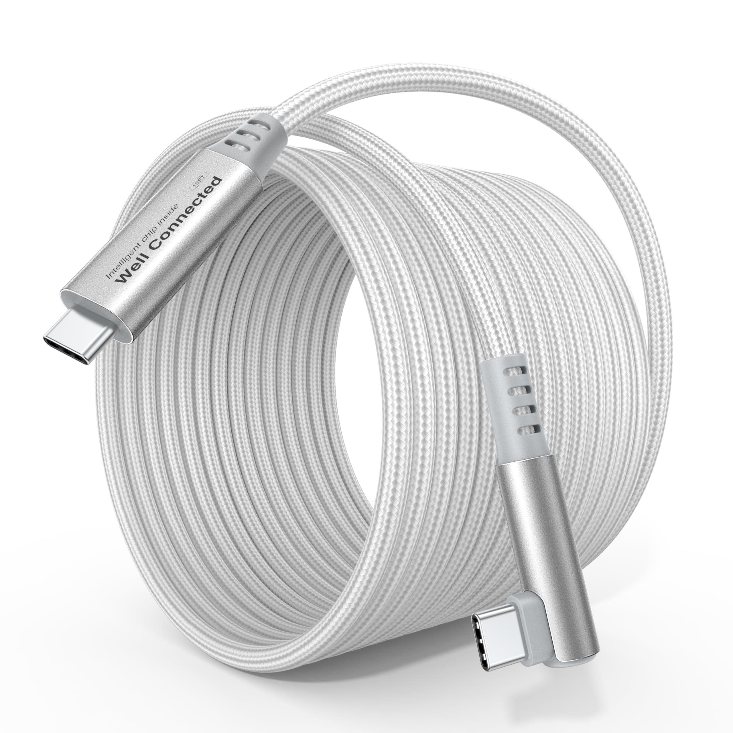 6AMGame 16Ft Link Cable for Oculus Quest 3/2/Pro Gaming Accessories PC Steam VR Headset High Speed USB C to C Charging Cord